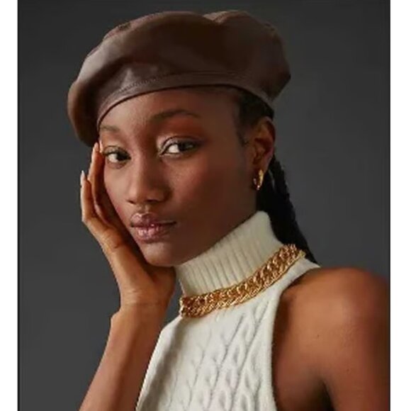 Eugenia Kim | Accessories | Eugenia Kim Carter Leather Beret Chocolate ...